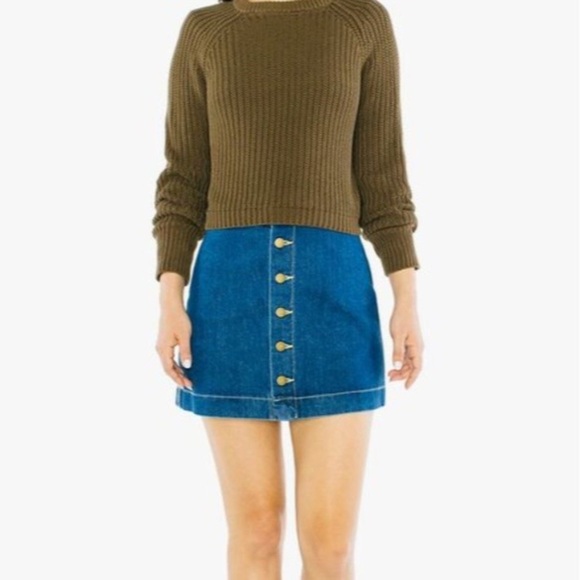American Apparel | Skirts | American Apparel Denim Button Front Aline ...